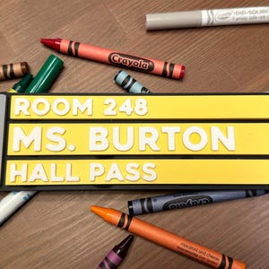 Personalized 3D Printed Hall Pass | Custom Classroom Pass With Name ...