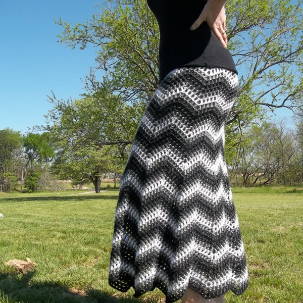 Long Crochet Skirt - Etsy