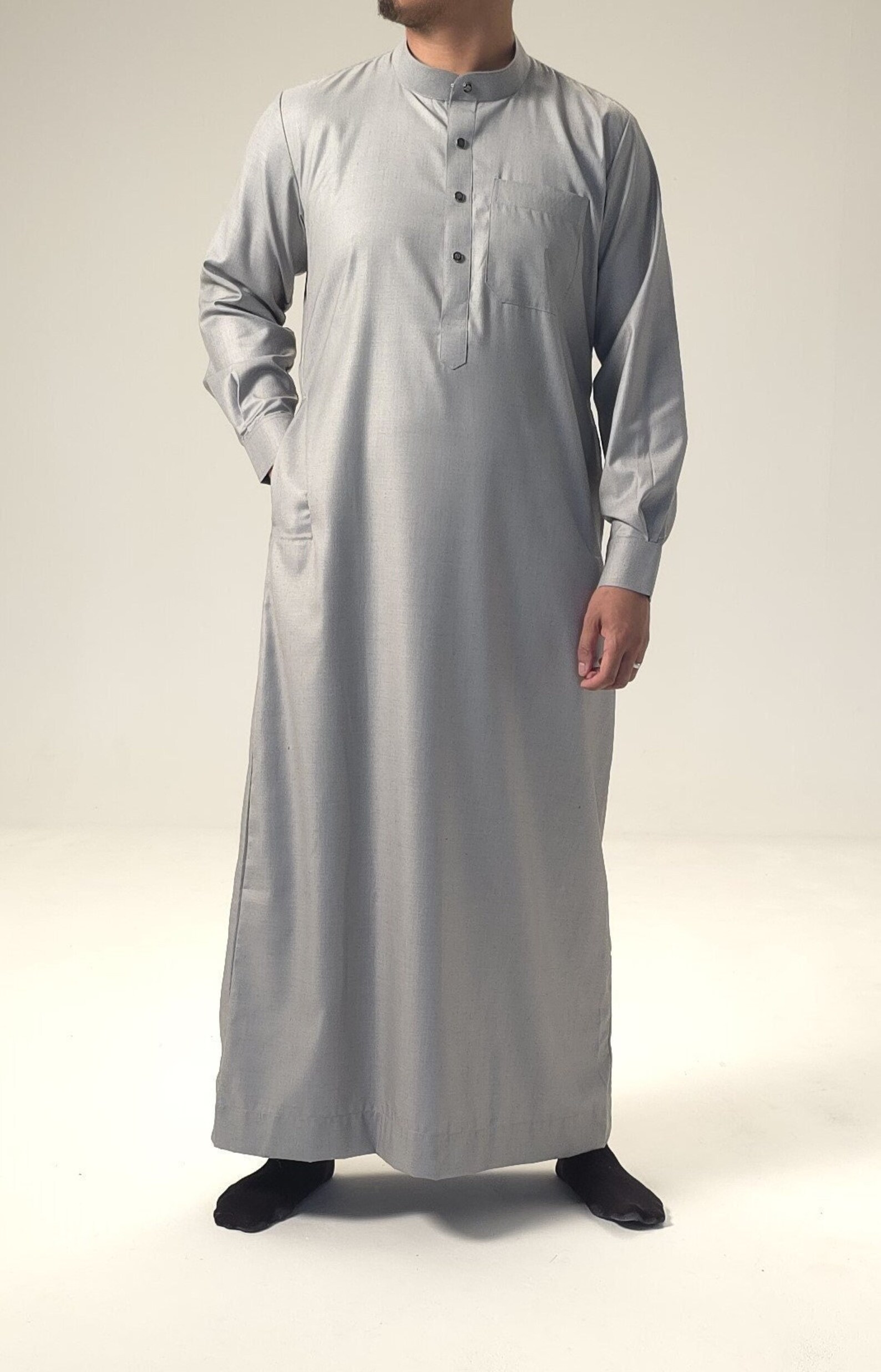 Grey Saudi Thobe - Etsy UK