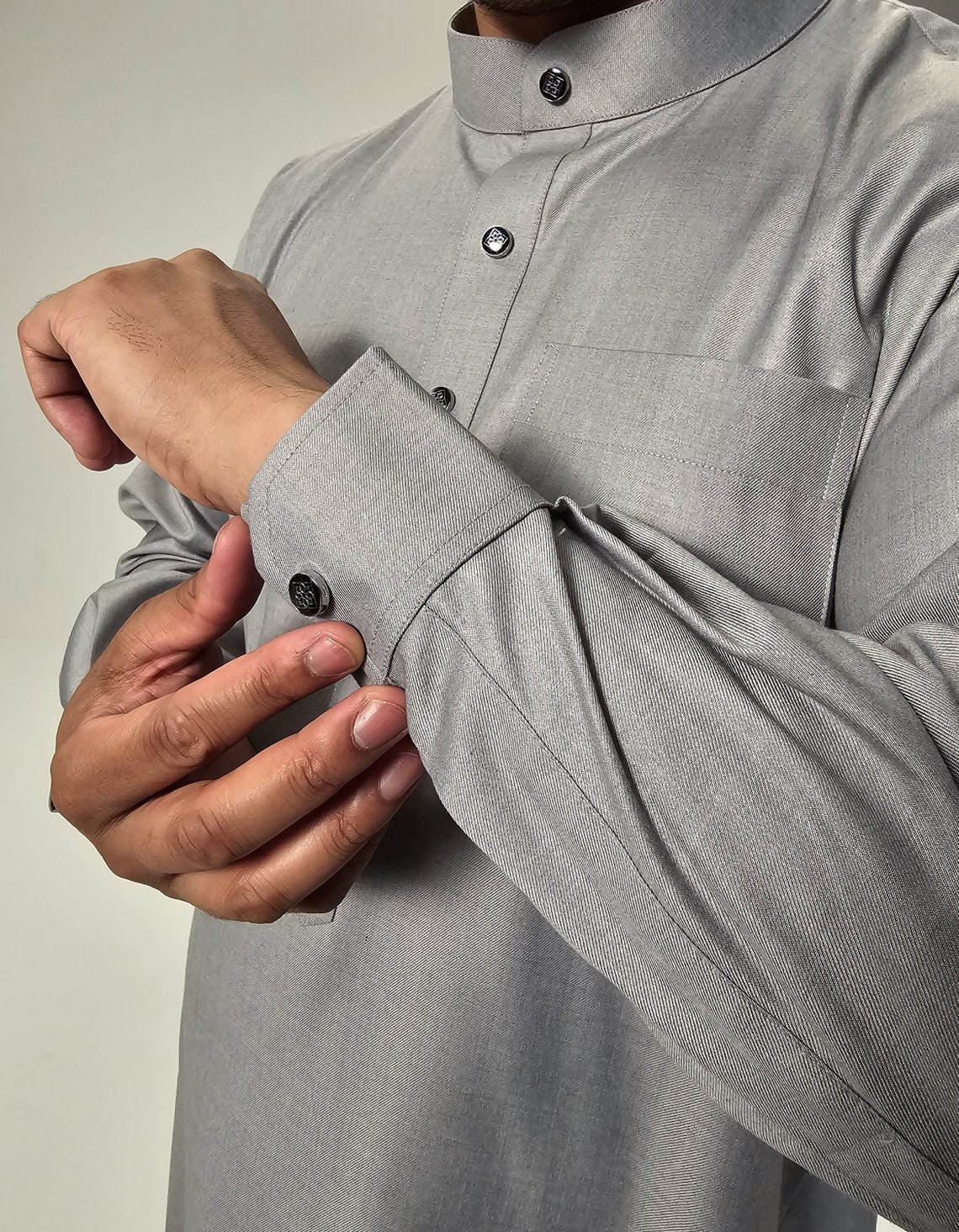 Grey Saudi Thobe - Etsy UK