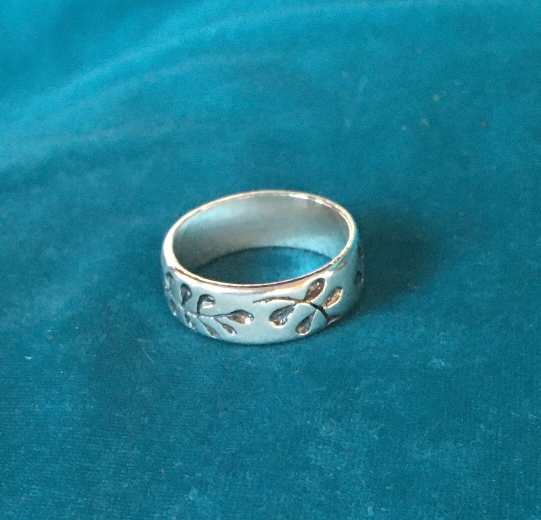Lithuanian Rue Leaf Ruta Band Ring Select Sizes Ready to Ship - Etsy