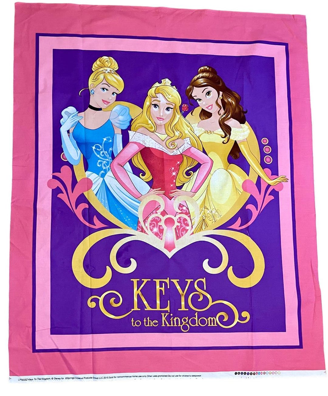 Disney Princess Keys to the Kingdom Panel Belle Cinderella & Sleeping ...