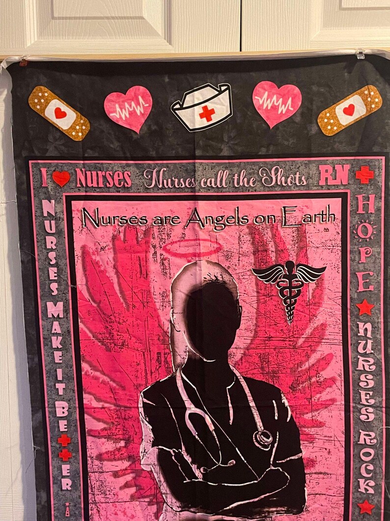Nurses Are Angels on Earth Sewing Panel RN Nurses Call the Shots - Etsy