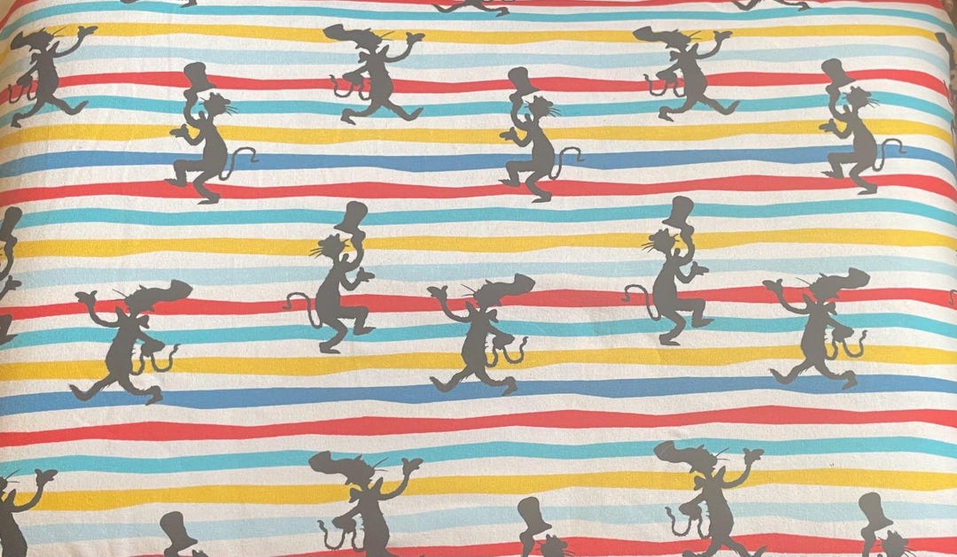 Lively and Stretchy Cat in the Hat Fabric Cat in the Hat Silhouettes on ...