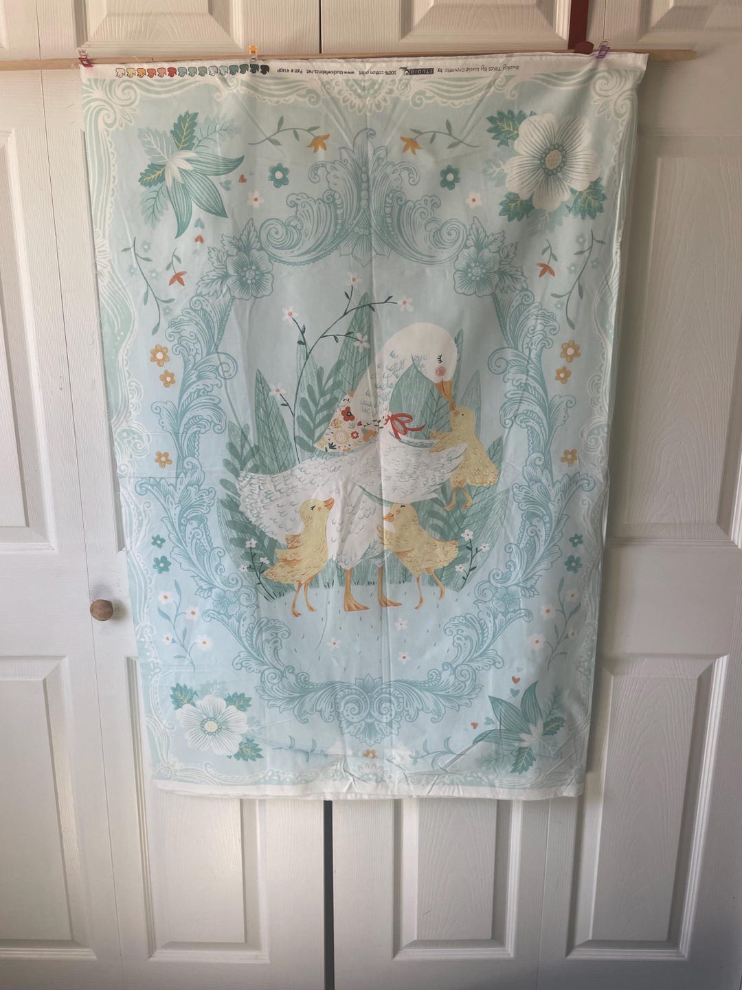 Ducky Tails Panel Mother Duck With Her Babies Perfect for a Nursery - Etsy
