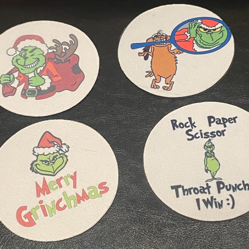 Handmade Grinch Coasters - Etsy