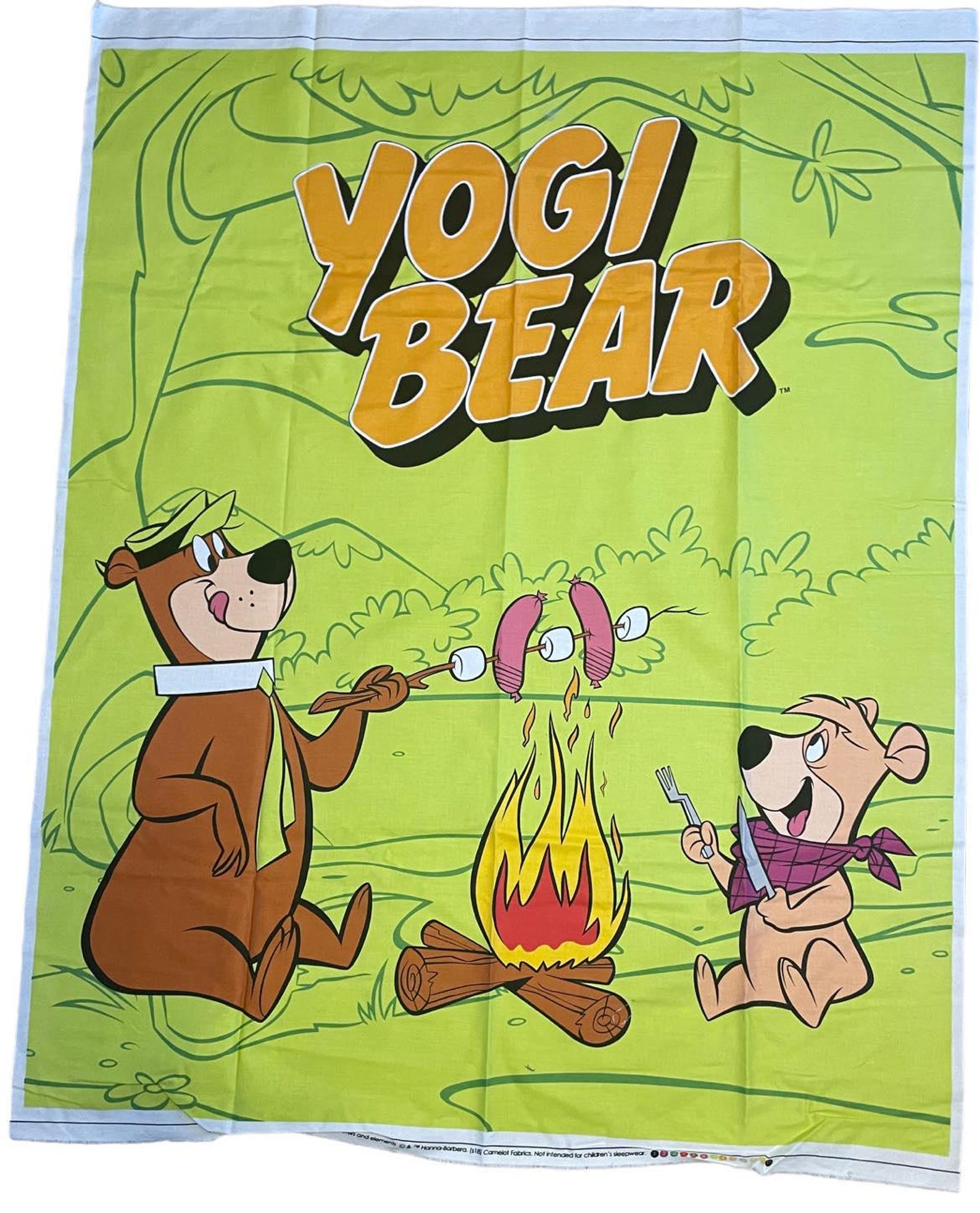 Hanna-barbera Yogi Bear & Boo Boo Panel Roasting Marshmallows and Hot ...
