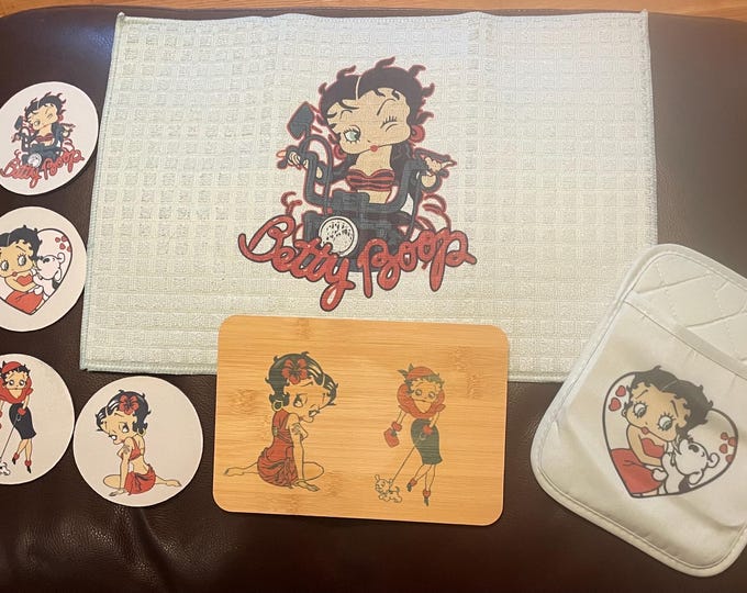 A Charming Collection of Betty Boop Themed Kitchen Decorative Items Pot ...