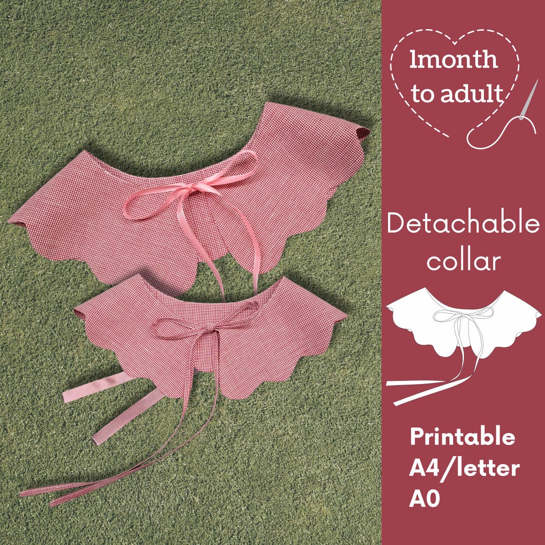Detachable Collars Pattern for Mom and Kid. Sizes From Newborn to Adult ...