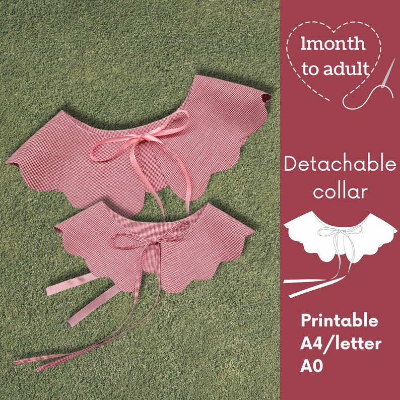 PDF Pattern Detachable Collars for Mom and Kid. Sizes From Newborn to ...