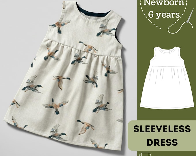 Baby Girl Swing Dress - PDF Sewing Pattern and Photo Tutorial - Sizes ...