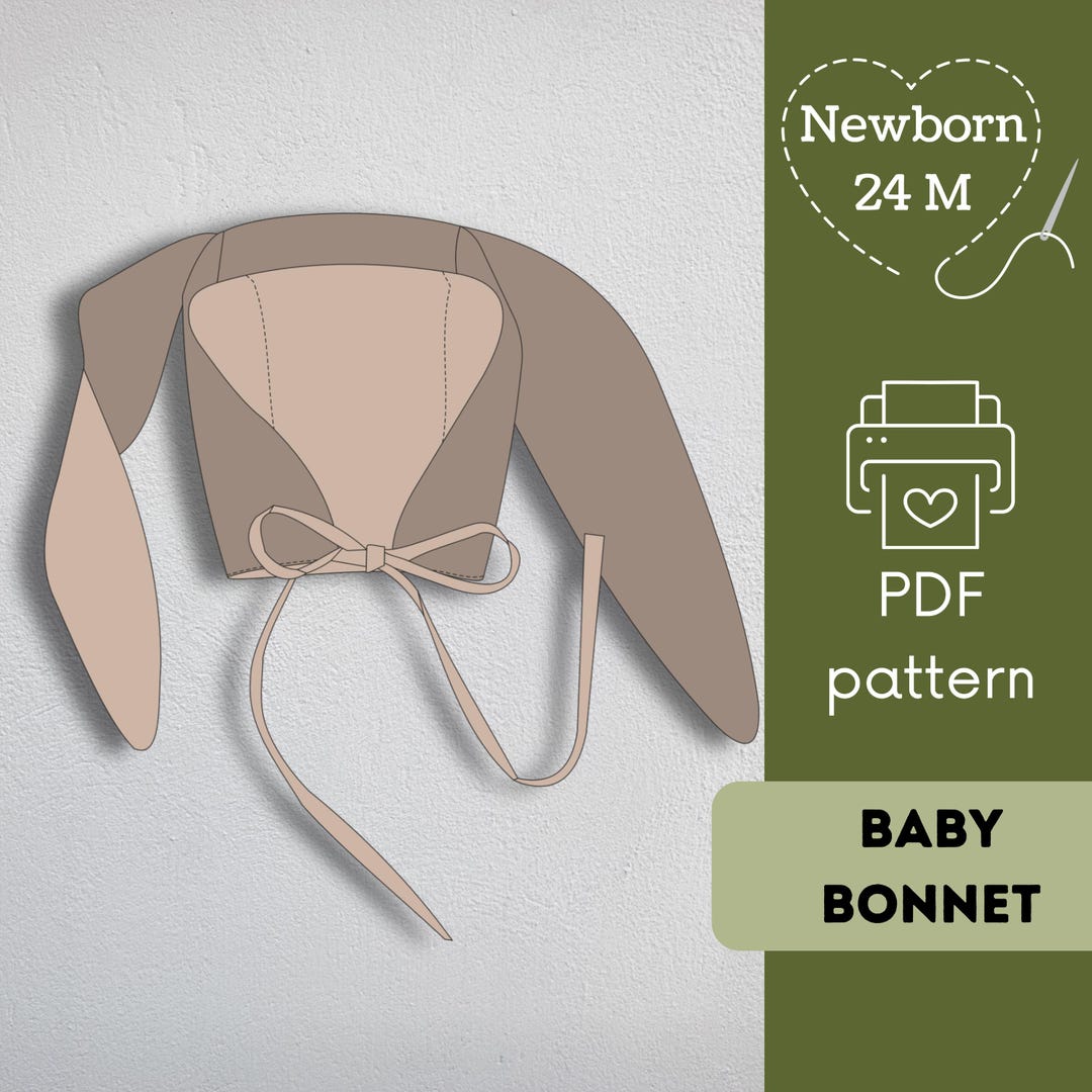 Baby Bonnet PDF Sewing Pattern. Sizes From Newborn to 24 Months Baby ...