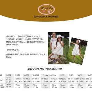 PDF Sewing Pattern for Girls. Dress Easy to Sew. Sizes From Newborn to ...