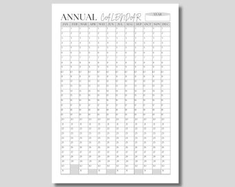 Annual Overview Planner, Yearly Organiser | Editable, Fillable PDF ...