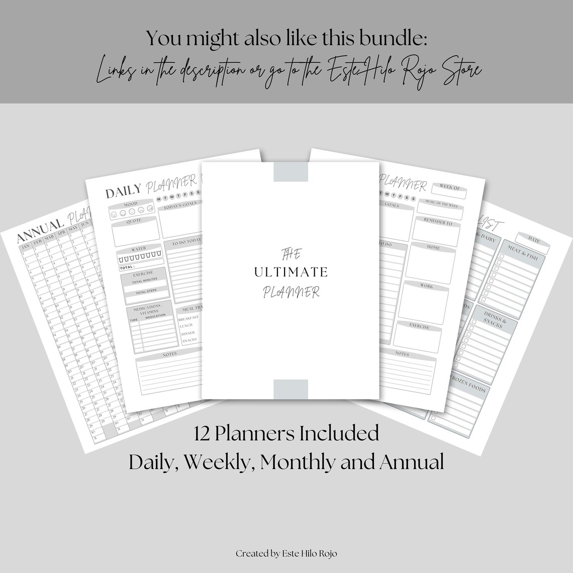 Annual Overview Planner, Yearly Organiser | Editable, Fillable PDF ...