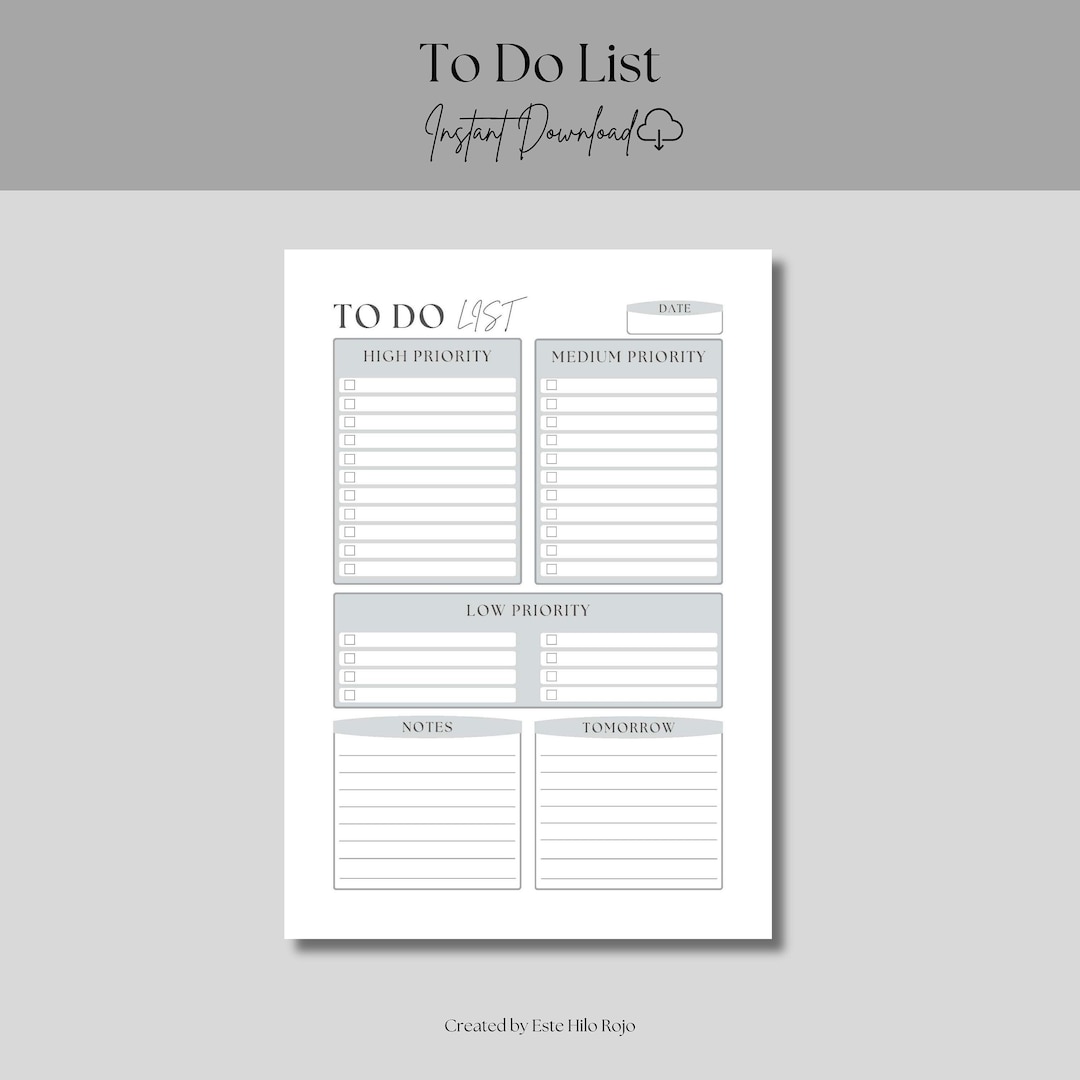 To Do List Planner, Task Prioritisation, To-do List | Editable ...