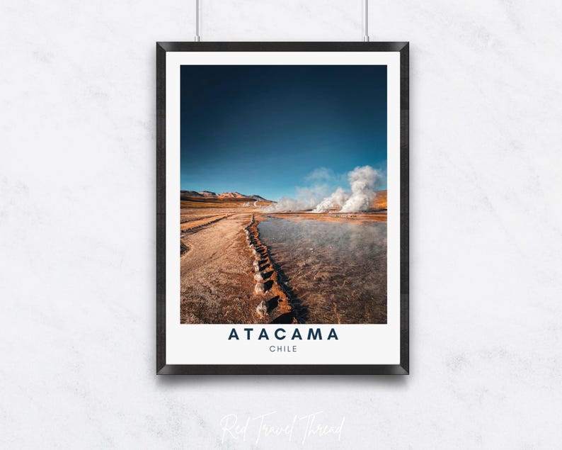 Atacama Desert Chile Poster | Chile Travel Poster | Atacama Desert ...