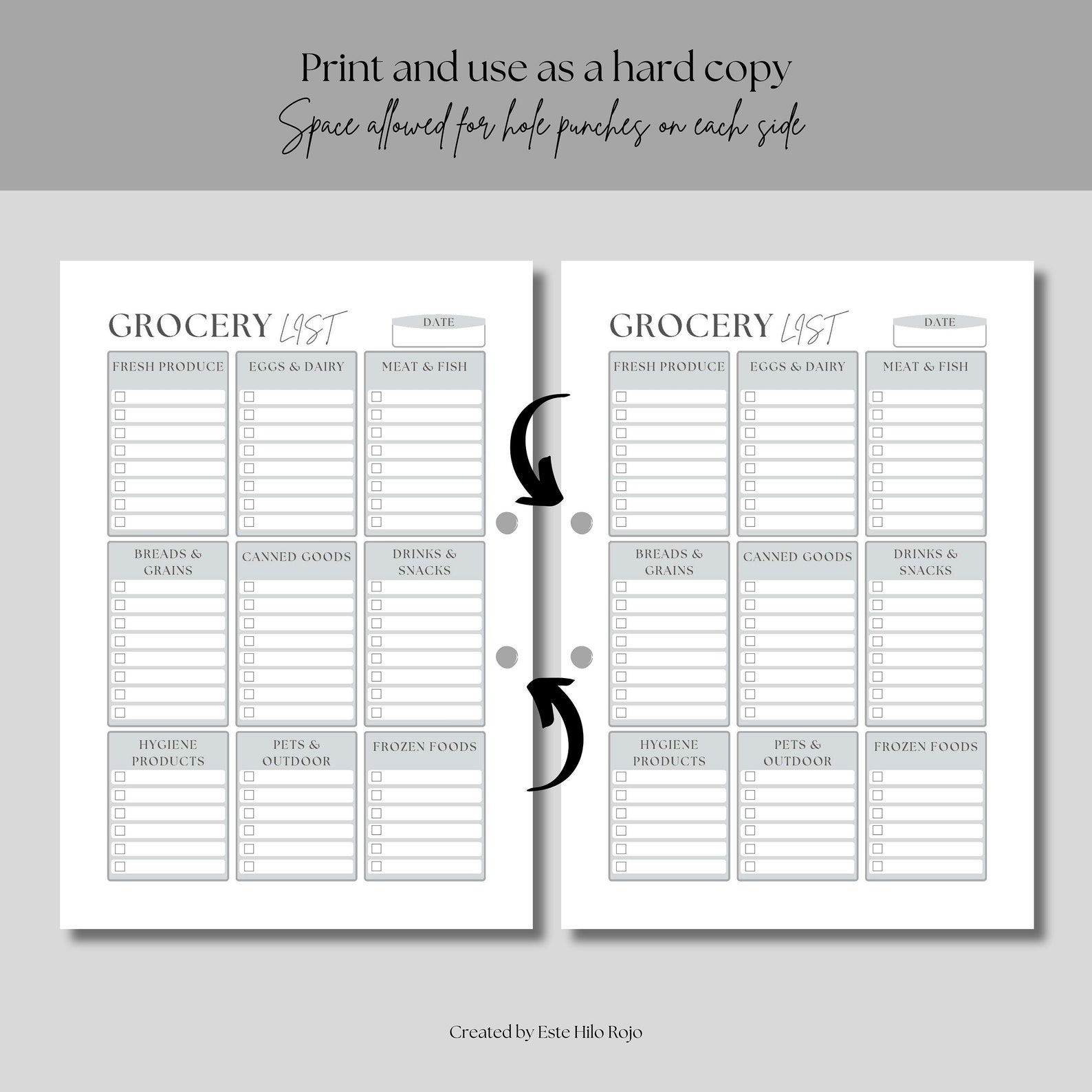 Grocery List With Store Sections, Shopping List | Editable, Fillable ...