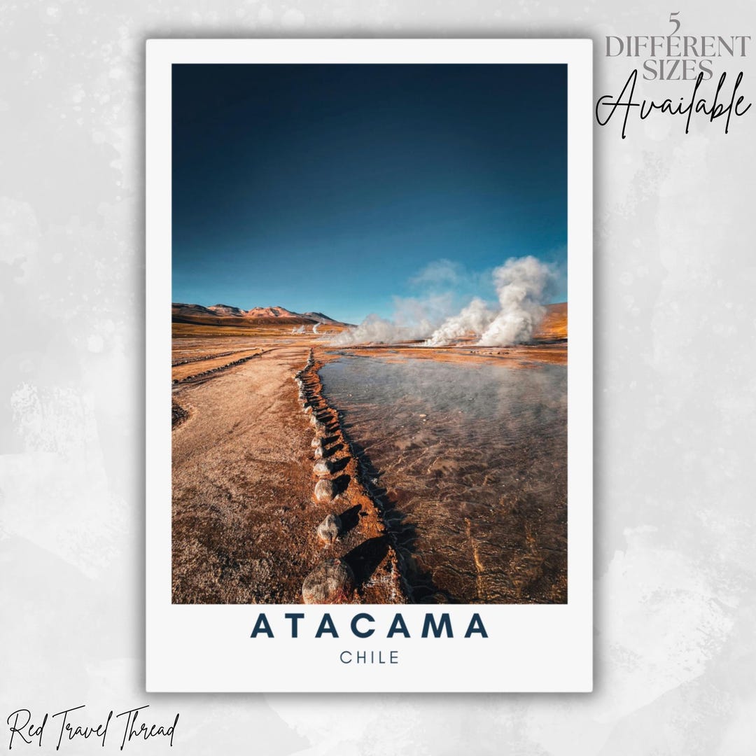 Atacama Desert Chile Poster | Chile Travel Poster | Atacama Desert ...