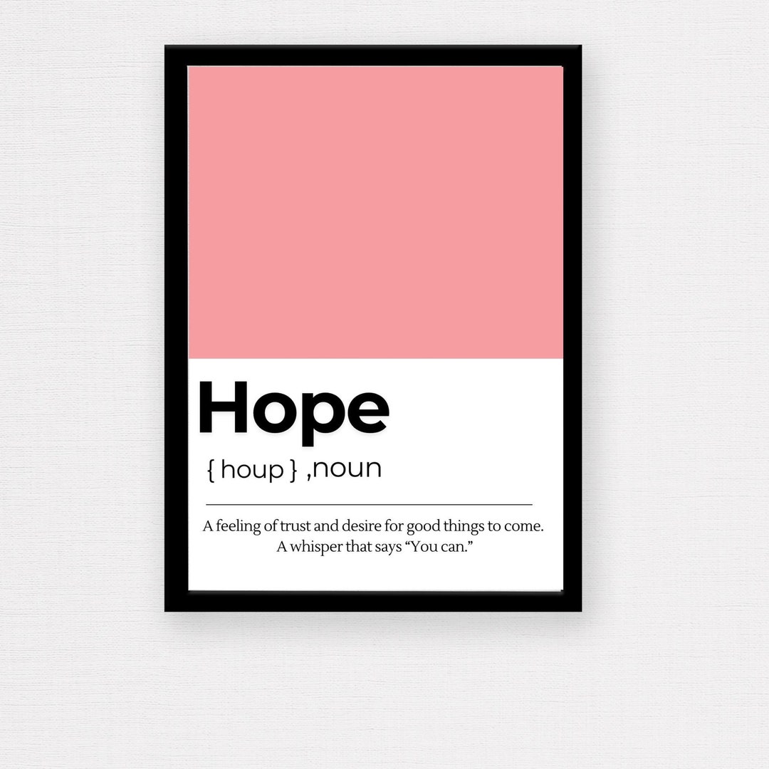 Hope Definition Print: Minimalist Pink Wall Art (digital Download) - Etsy