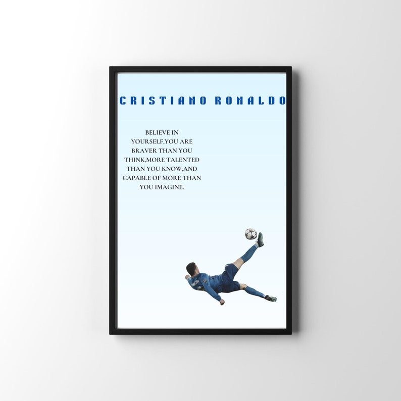 Cristiano Ronaldo Poster Printable, Digital Football Wall Art ,soccer ...