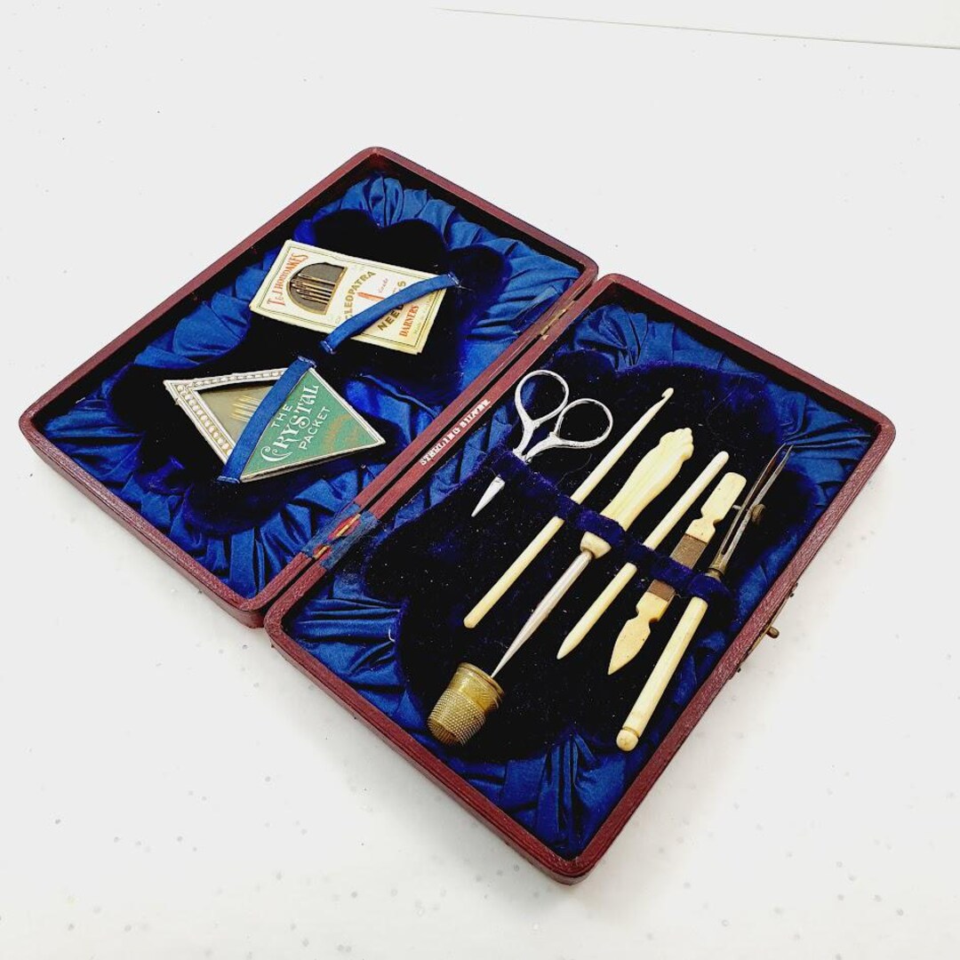 Antique 1900s Vintage Sewing Kit Complete With Original Box Stamped ...