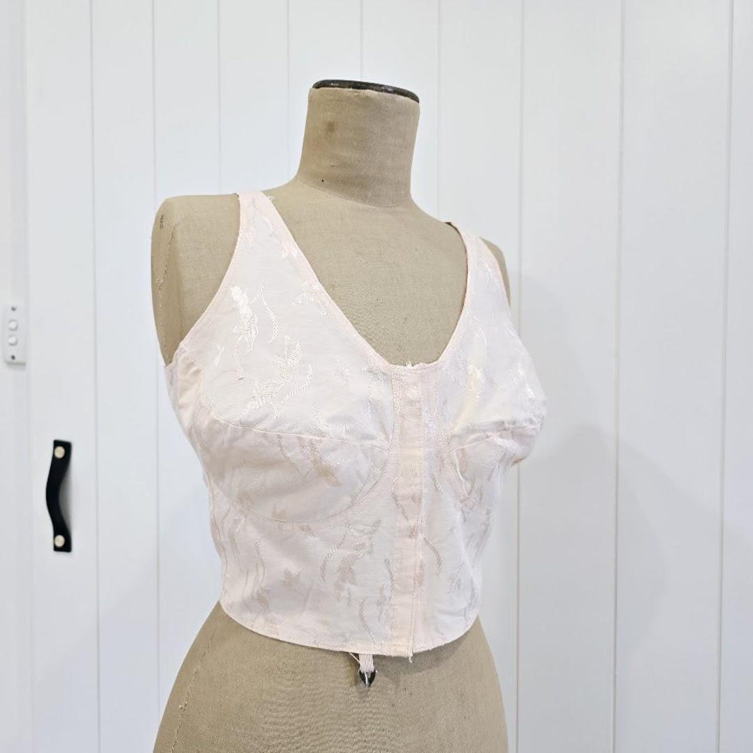 Vintage Long Line Bra 1960s Bra in Pink Damask Size 40 Underwear - Etsy
