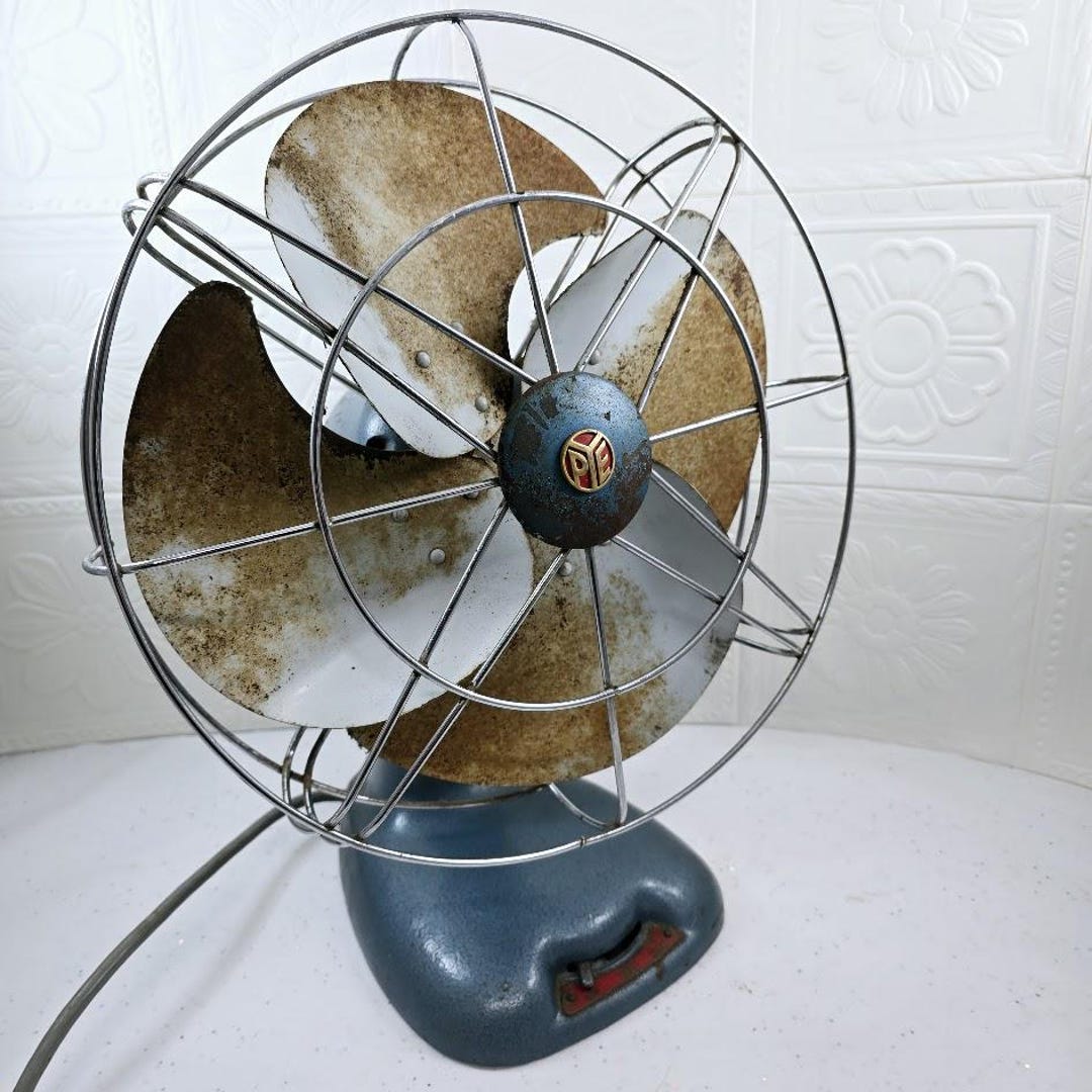 Antique Industrial Desktop Rocket Fan Cast Iron Desk Fan Chrome Mid ...