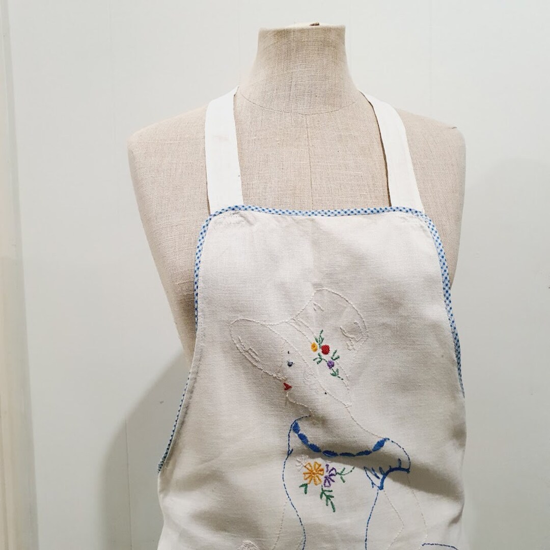 Vintage Retro Antique Textile Apron Dates From 1940's Well Worn ...