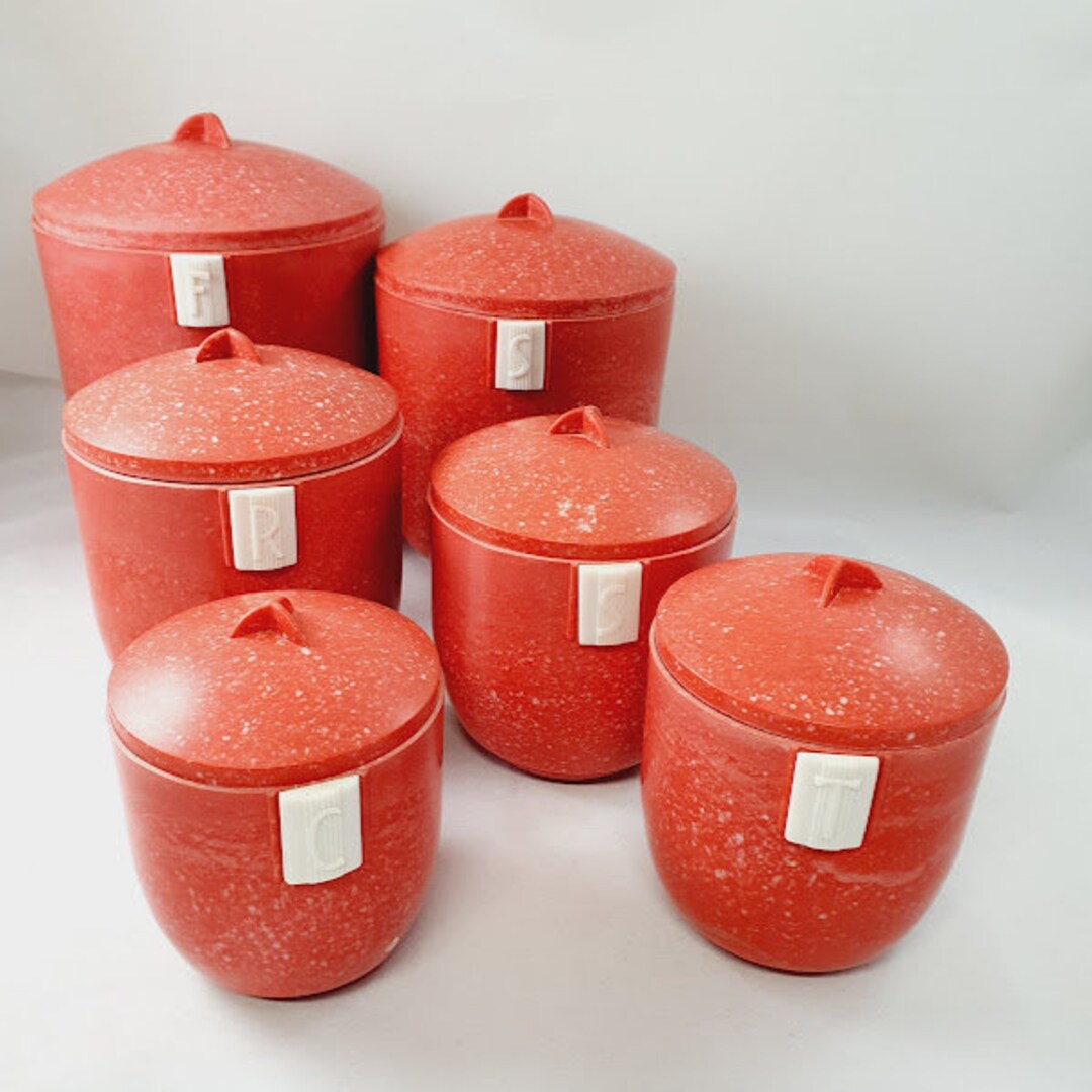 Vintage Retro Red and Cream Bakelite 'duperite' Australian Kitchen ...
