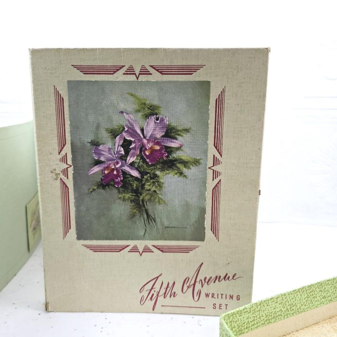 1940s Vintage Cardboard File Folders: Fifth Avenue Orchid Stationery ...