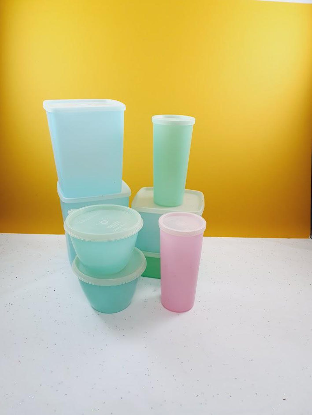 Pretty Pastel Blue Green Pink Tupperware Retro Kitchen 1950's Early ...