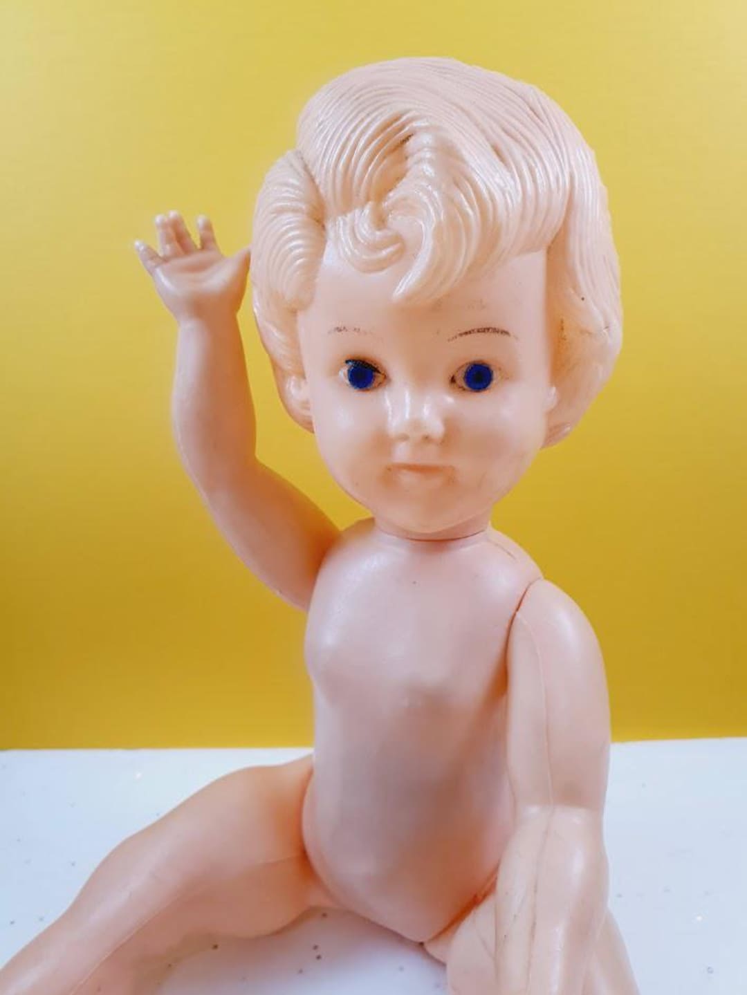 Plastic Dolly Retro 1970's Doll Pink Ready to Dress Cute Plastic Hairdo ...