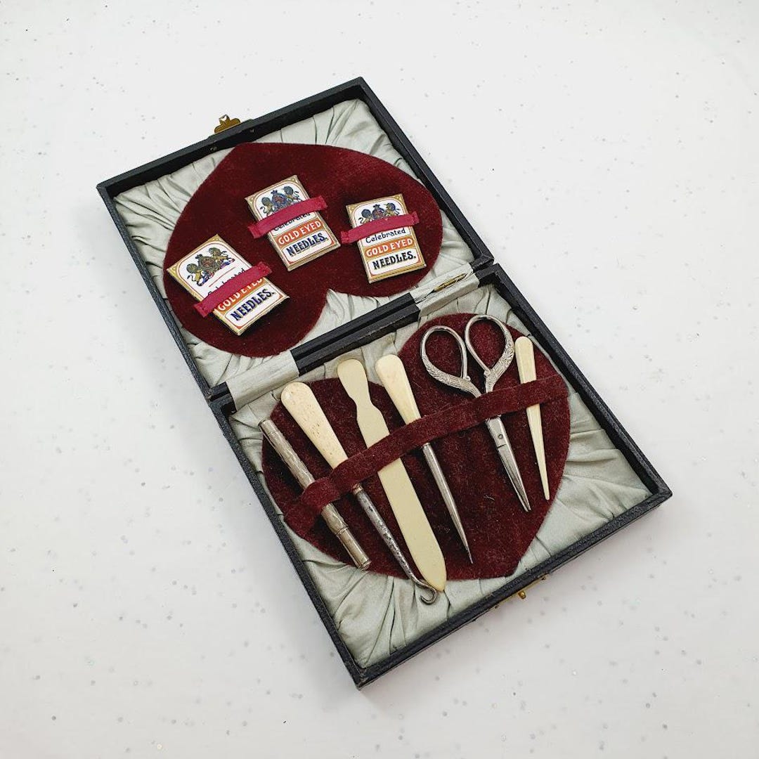 Antique 1900s Vintage Sewing Kit Complete With Original Box - Etsy