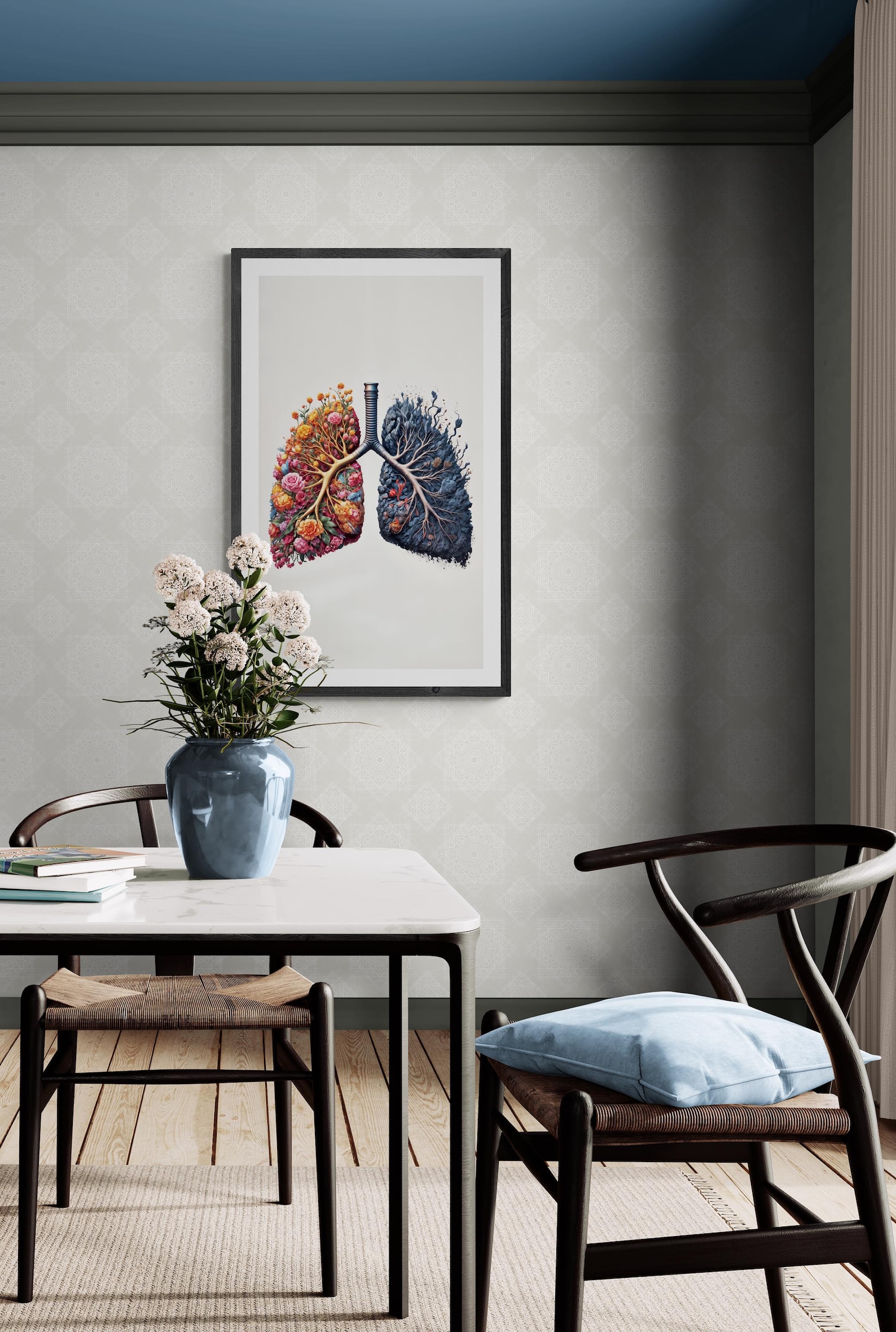 Lung Art Print – Surreal Floral Lungs Illustration, Nature Anatomy ...