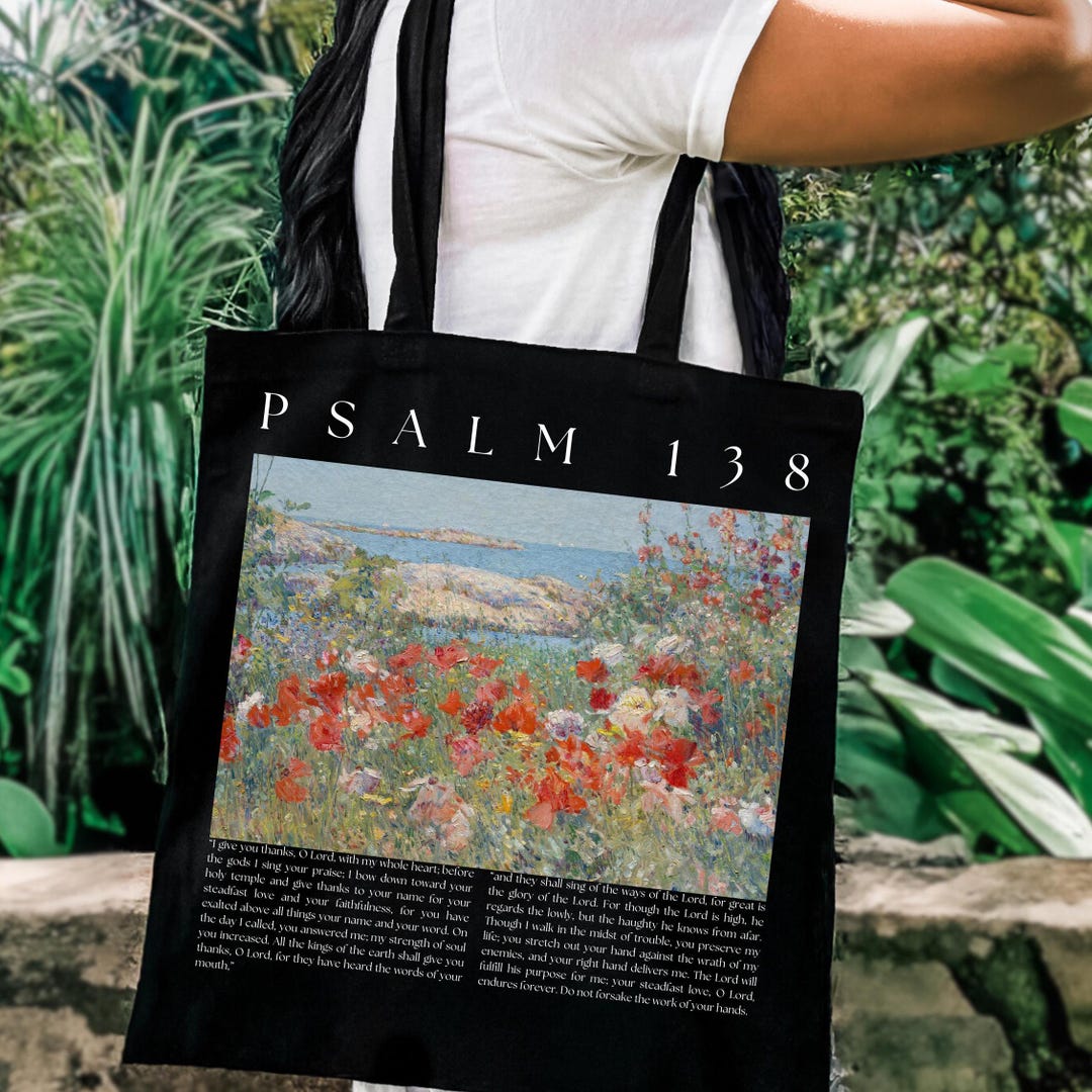 Psalm 138 Tote Bag, Bible Verse Tote Bag, Bible Bag, Bible Study Bag ...