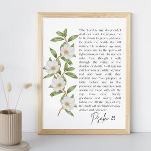 Psalm 23 Poster, Scripture Wall Art, Bible Verse Wall Art, Christian ...