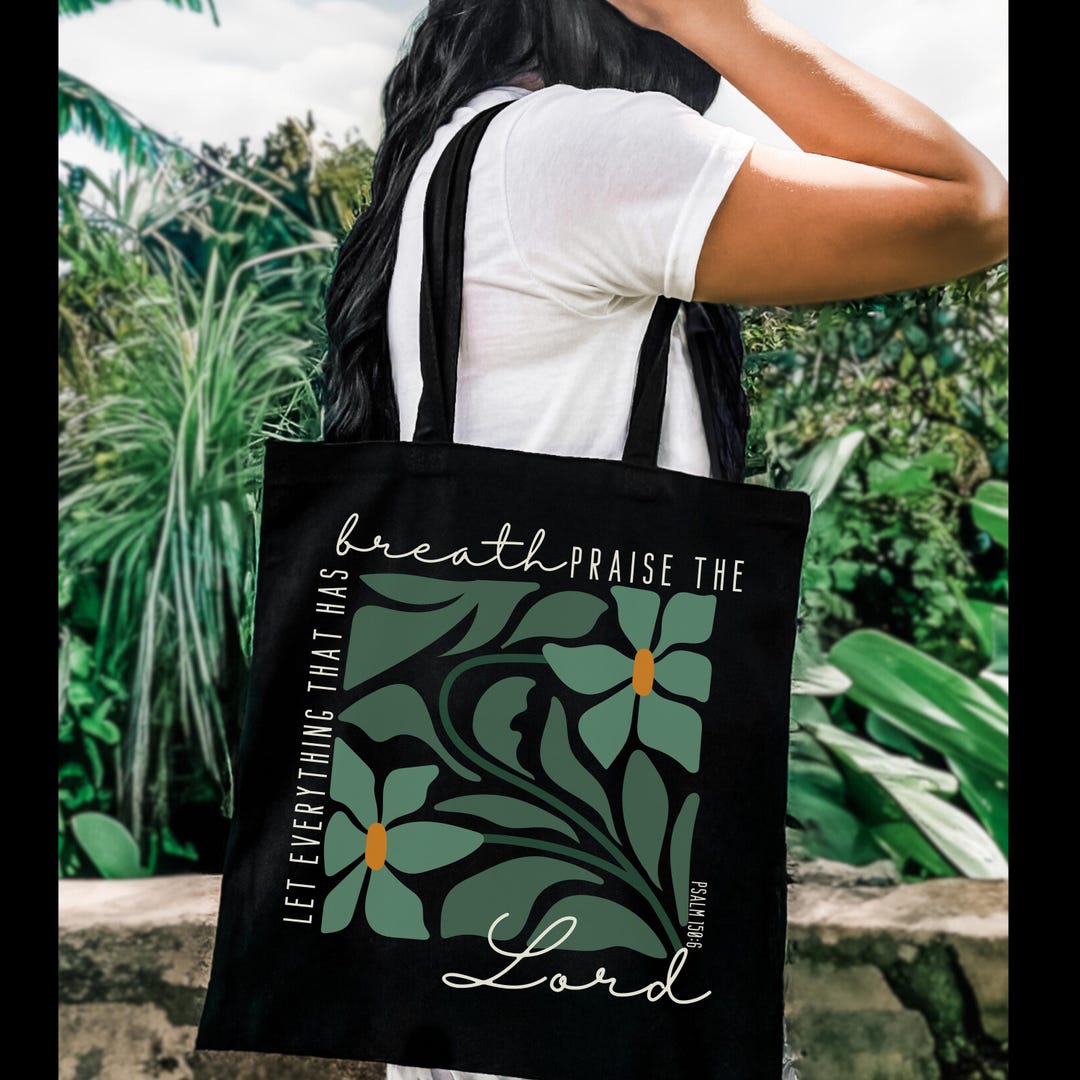 Bible Verse Tote Bag, Bible Study Bag, Christian Girl Tote Bag, Floral ...