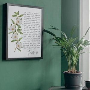 Psalm 23 Poster, Scripture Wall Art, Bible Verse Wall Art, Christian ...