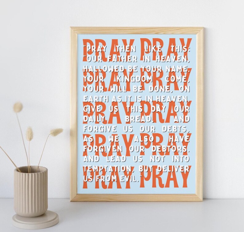 Lords Prayer Wall Art, Christian Wall Art, Scripture Wall Art, Bible ...