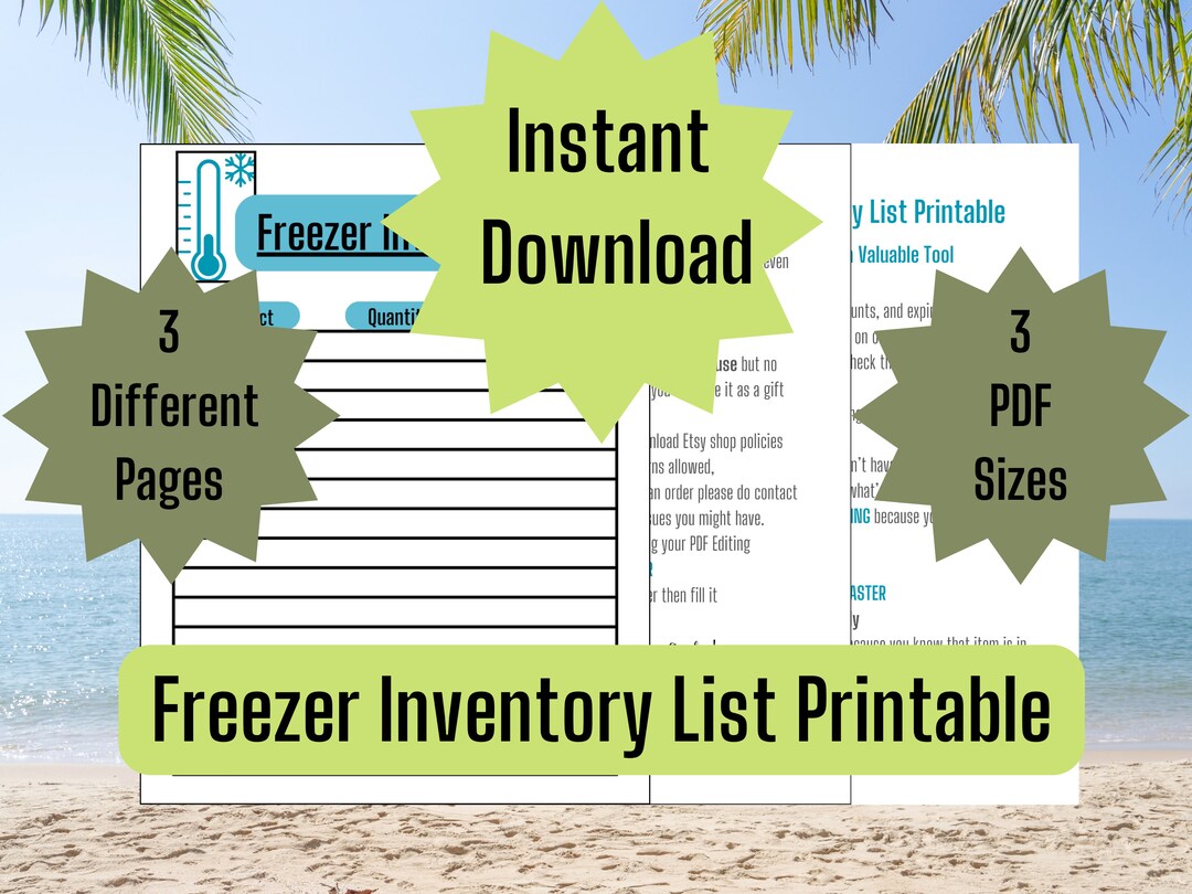 Freezer Inventory, Freezer Inventory Printable, Frozen Food List ...