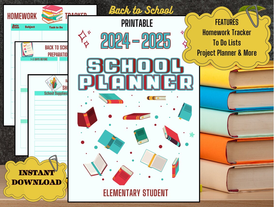 School Planner, Printable Student Planner, Elementary Student Planner ...