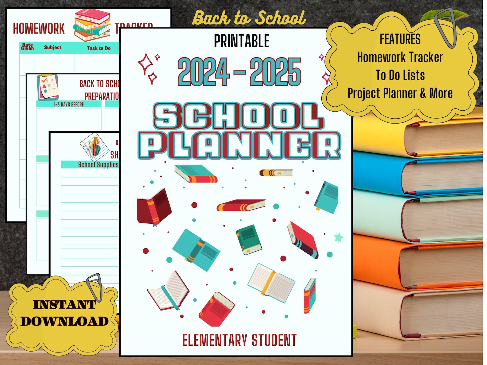 School Planner, Printable Student Planner, Elementary Student Planner ...