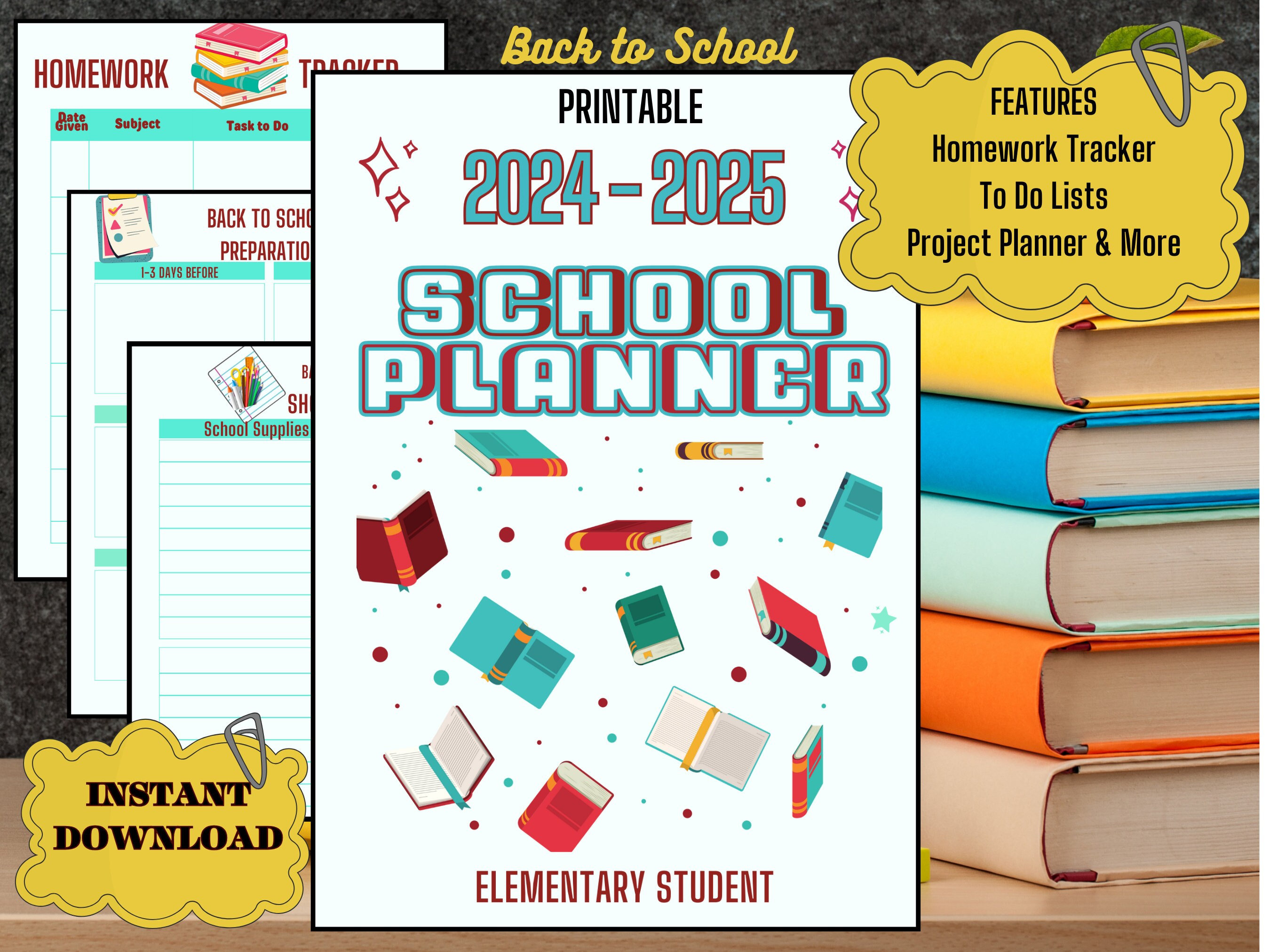School Planner, Printable Student Planner, Elementary Student Planner ...