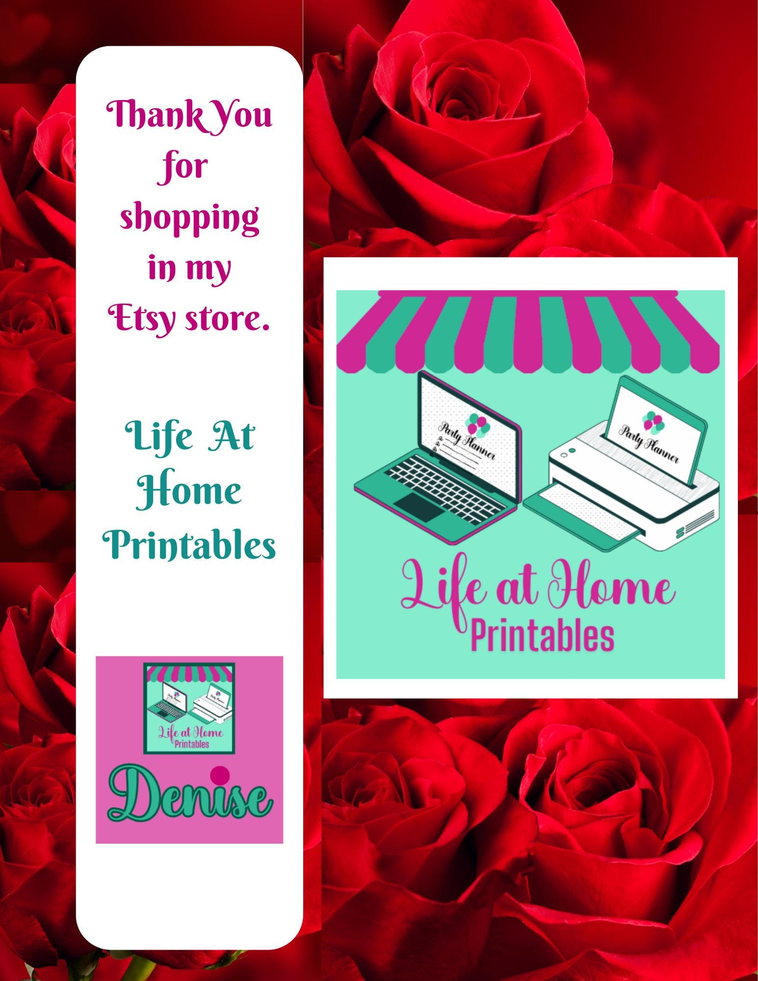Printable Red Rose Stationery Set: Lined & Unlined (digital Download ...