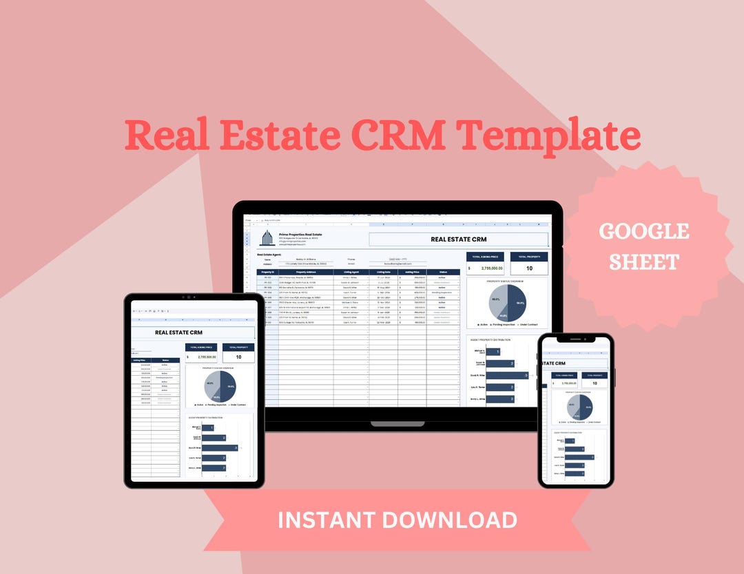 Real Estate CRM Template: Google Sheets Lead Tracker (digital Download ...
