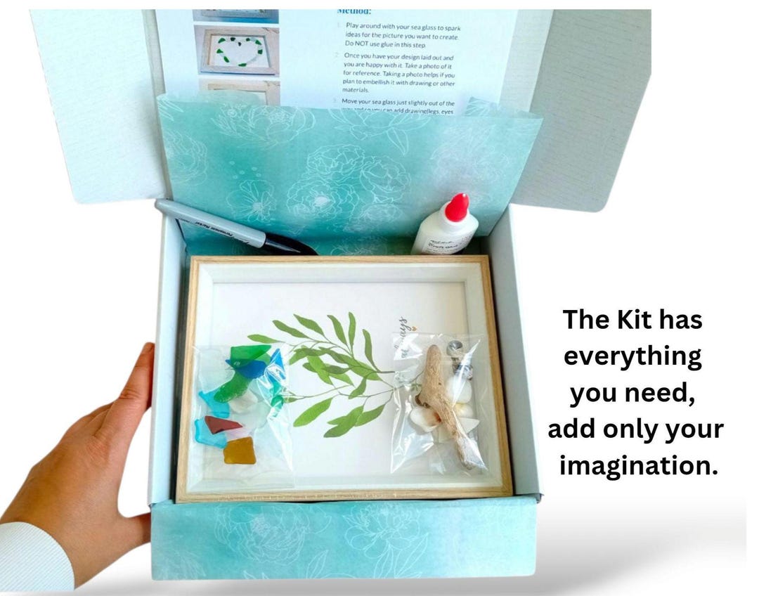 DIY Sea Glass Art Kit - Complete Picture Making Set-adult Craft Kit-do ...