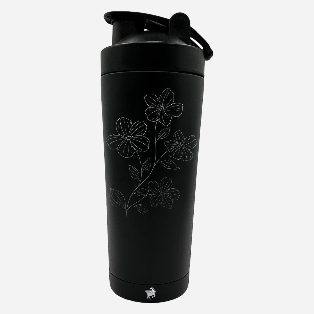 Stainless Steel Shaker Flowers - 750ml - Laser Engraving | Stainbock - Etsy