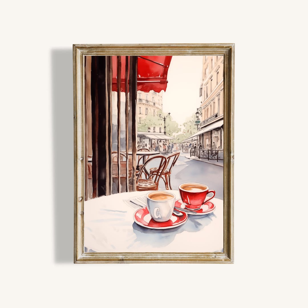Paris Cafe Print, Coffee Poster, Cafe Painting, France Wall Art, Living ...