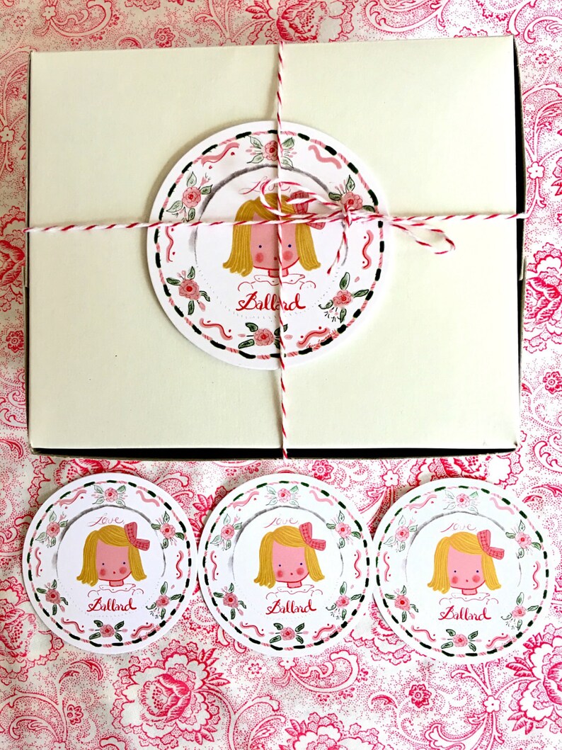 Sticker Gift Tags Custom Round Sticker Gift Tag Portrait - Etsy